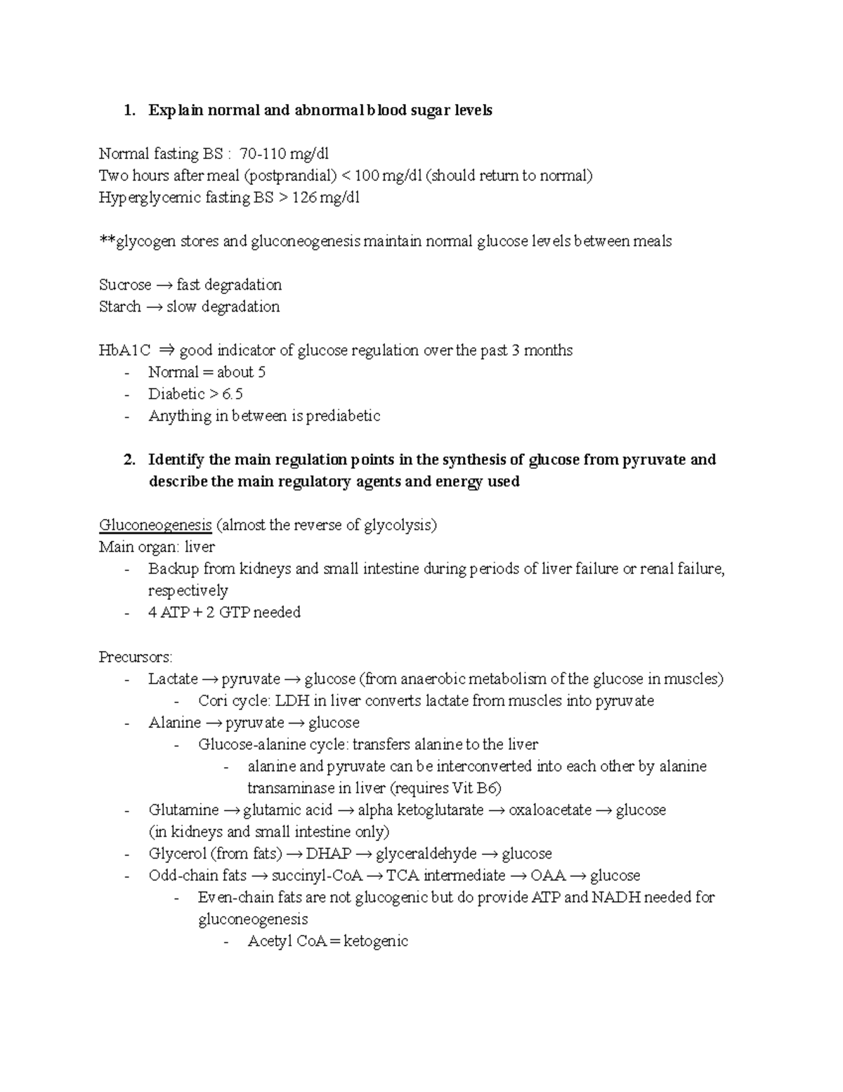 Biochemistry Exam 2 Study Guide - Explain normal and abnormal blood ...