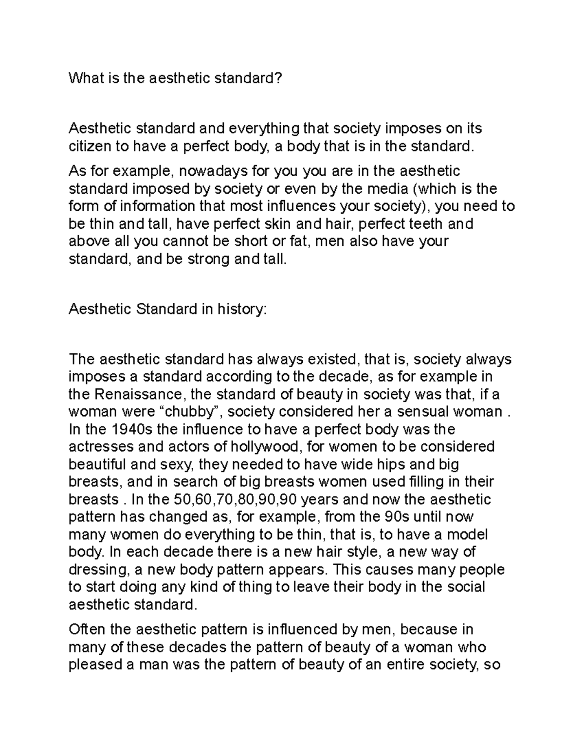 What is the aesthetic standard - What is the aesthetic standard ...