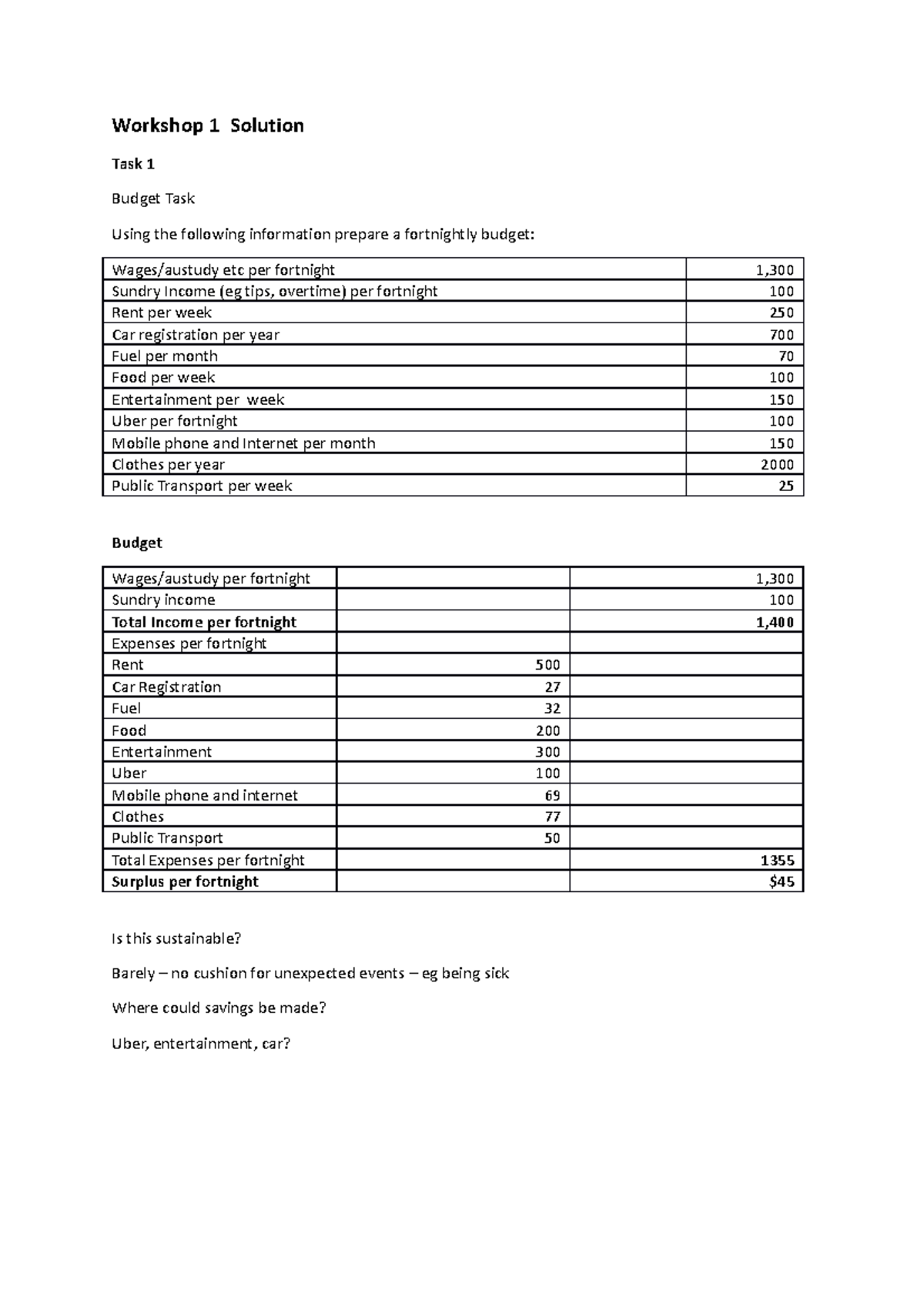 BSB107 Tutorial 1 Solution-1 - BSB107 - QUT - Studocu
