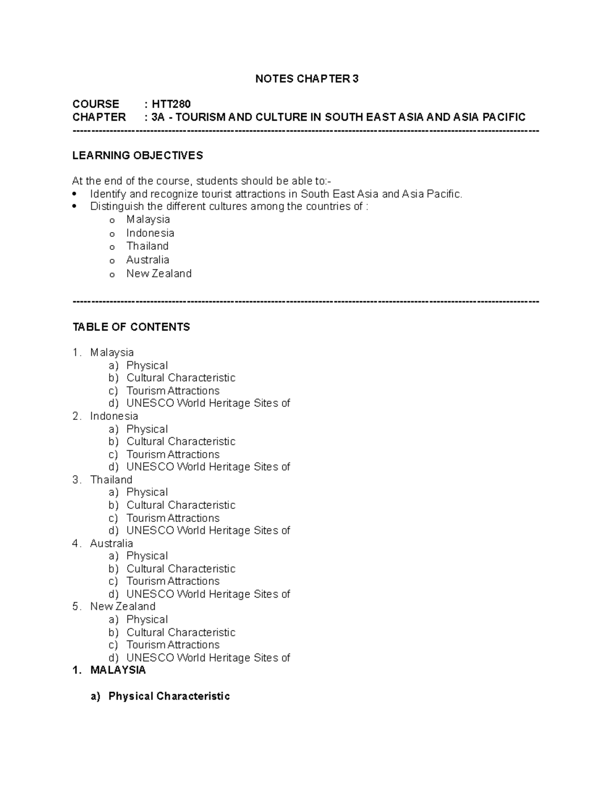 Notes Chapter 3 - only for uitm student that takes htt280 subject ...