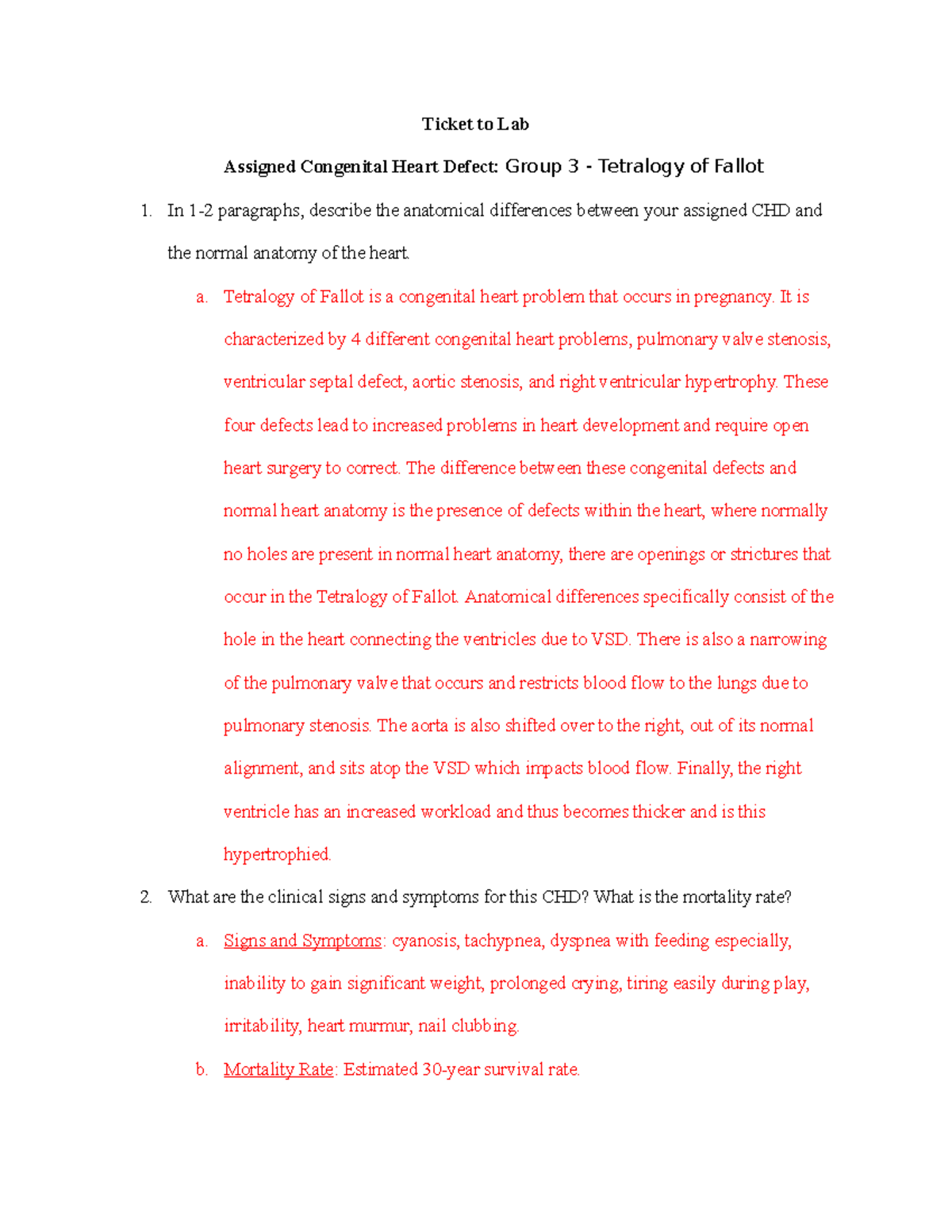 NLAT 325 - CHD Ticket to Lab - Ticket to Lab Assigned Congenital Heart ...