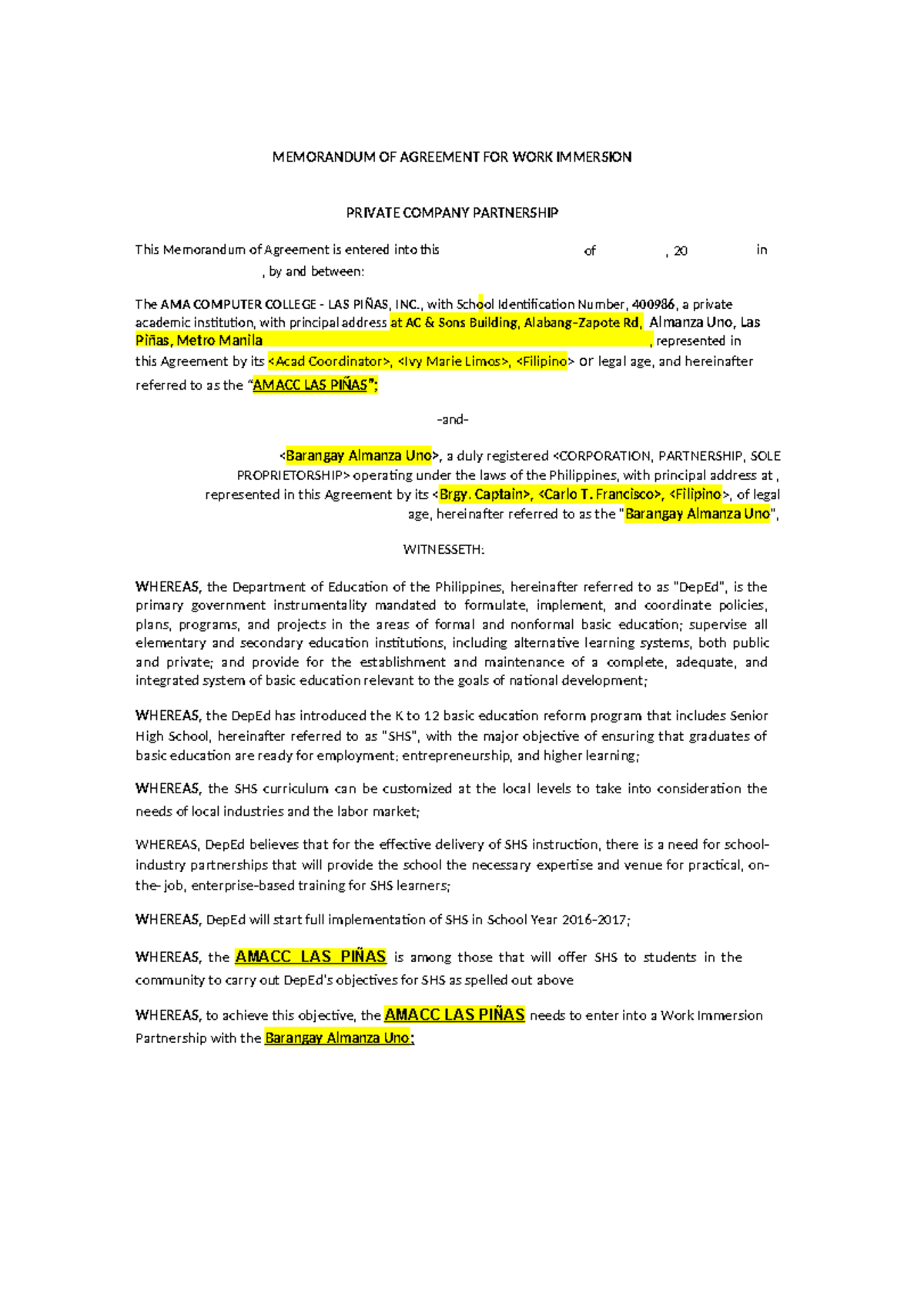 memorandom of agreement-my sample if confuse ka pano gagawin sa moa ng ...
