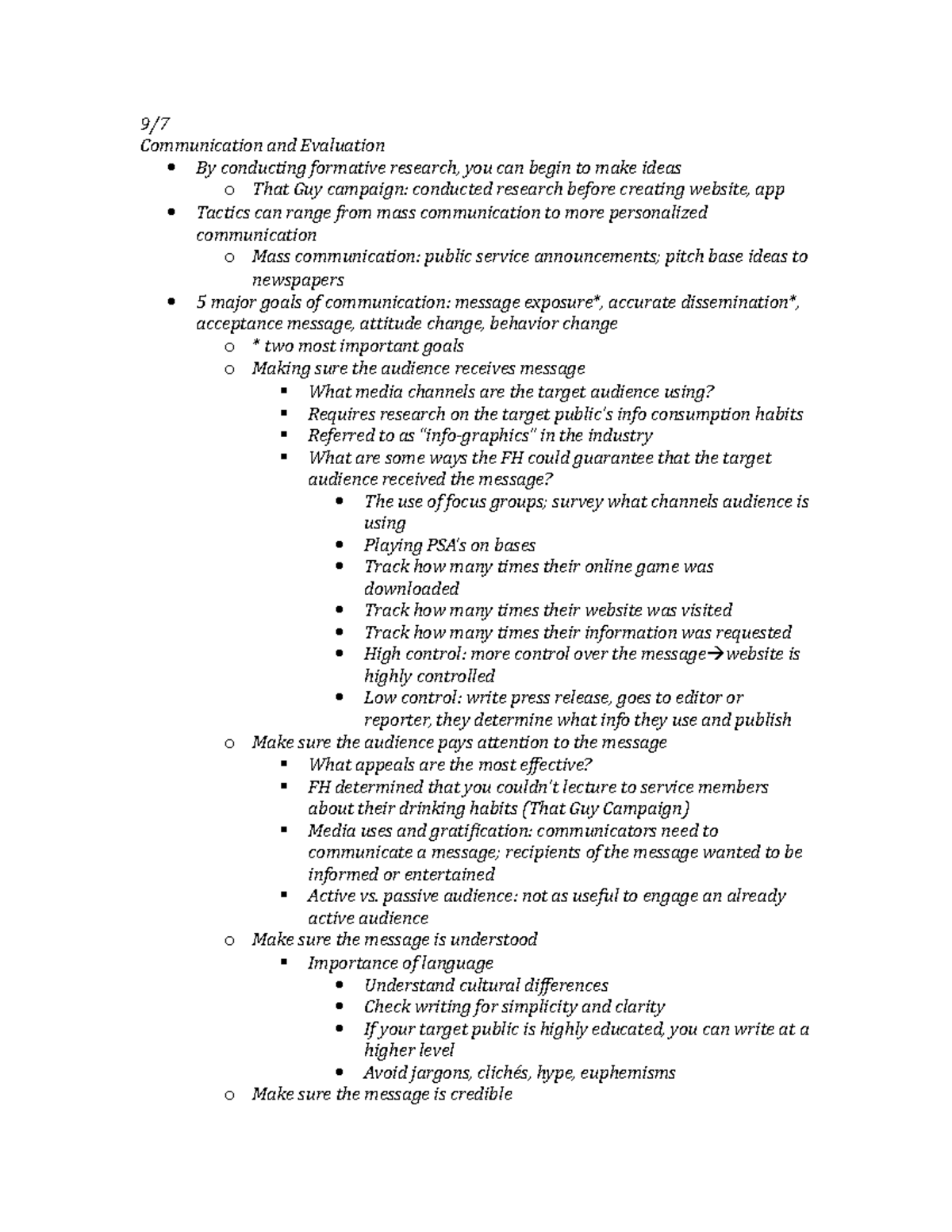 MEJO 137 9-7 - Adam Saffer/Dan Kim - 9/7 Communication and Evaluation ...