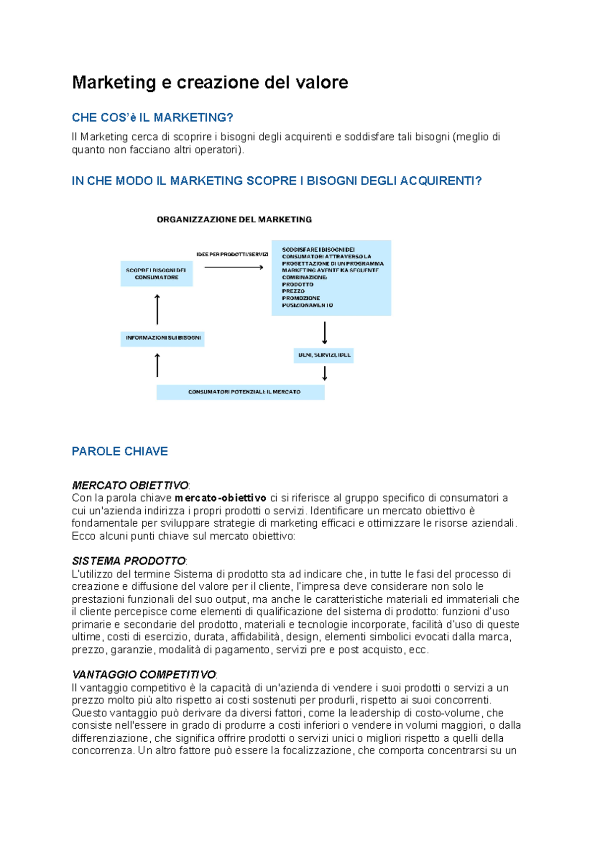 Marketing e creazione del valore - IN CHE MODO IL MARKETING SCOPRE I ...
