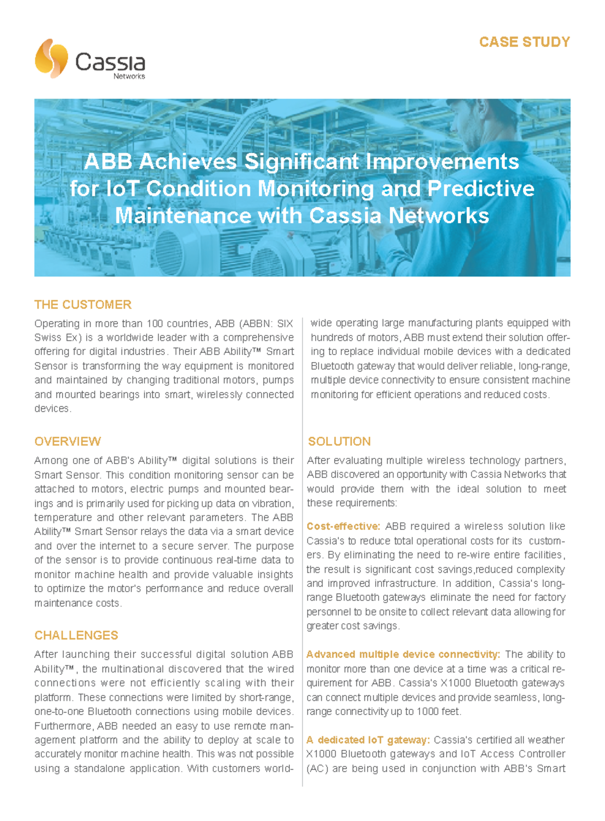 ABB-Case-Study - caso de estudio - CASE STUDY THE CUSTOMER OVERVIEW CHALLENGES ABB Achieves ...