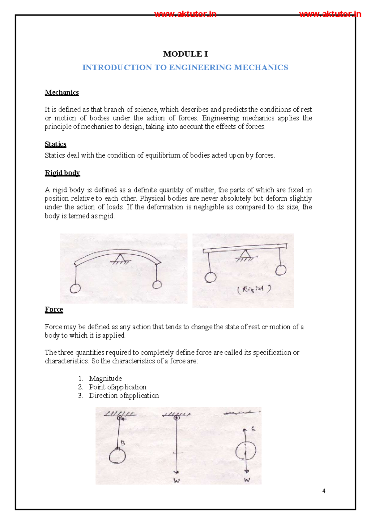 Engineering Mechanics notes me 2nd Y - MODULE I INTRODUCTION TO ...