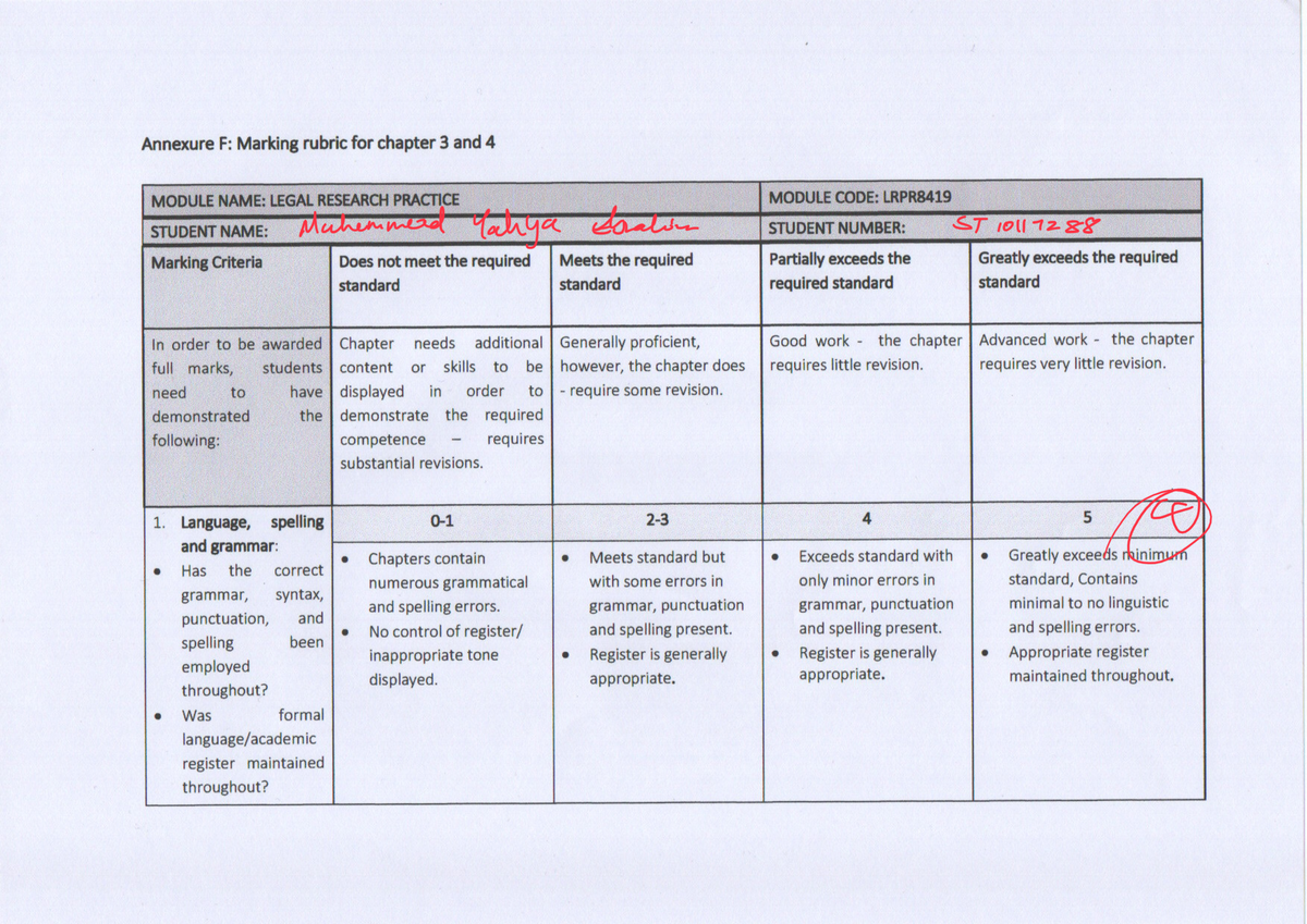 LRPR8419 - Part 4 Rubric 7 - LAPR7311 - Studocu