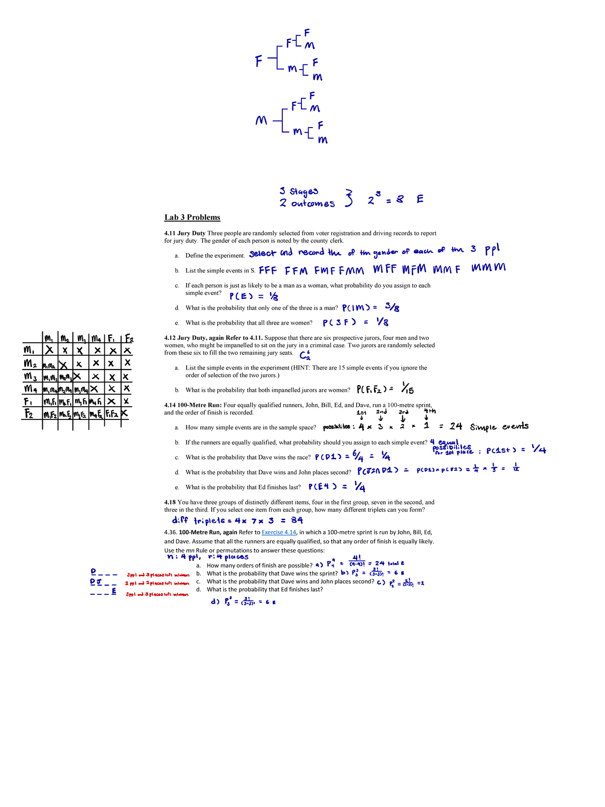 Stats 2910 Chapter 4 Tutorial T3 - Feb3 2023 - Lab 3 Problems 4 Jury Duty Three people are ...