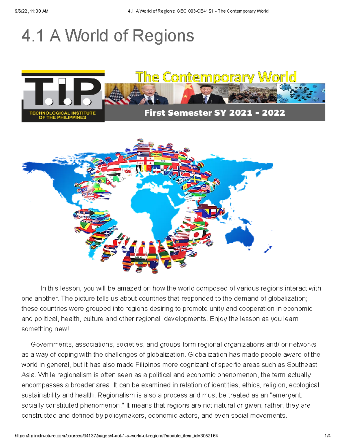 A World of Regions - - Studocu