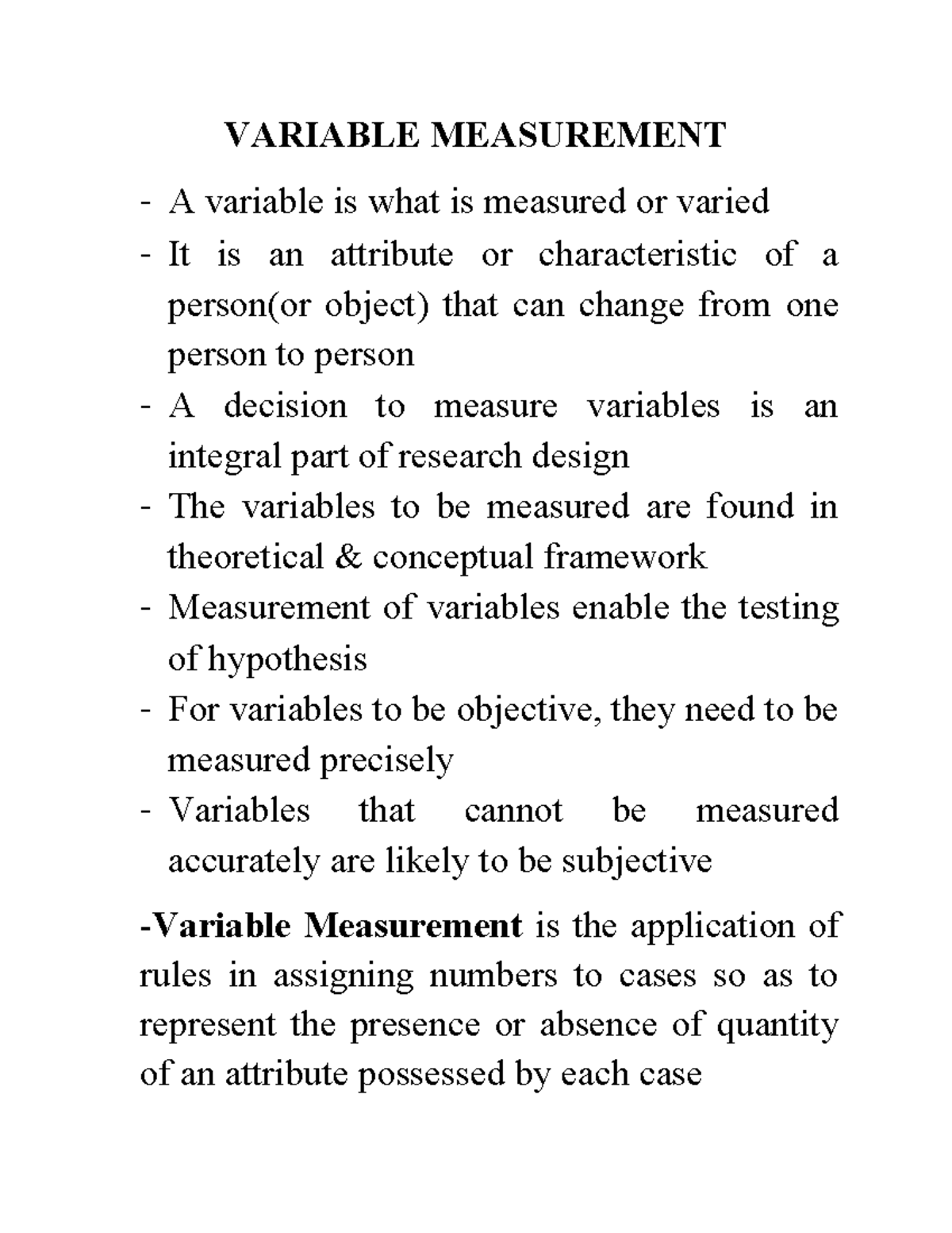 Variable Measurement - Used in business research - VARIABLE MEASUREMENT ...