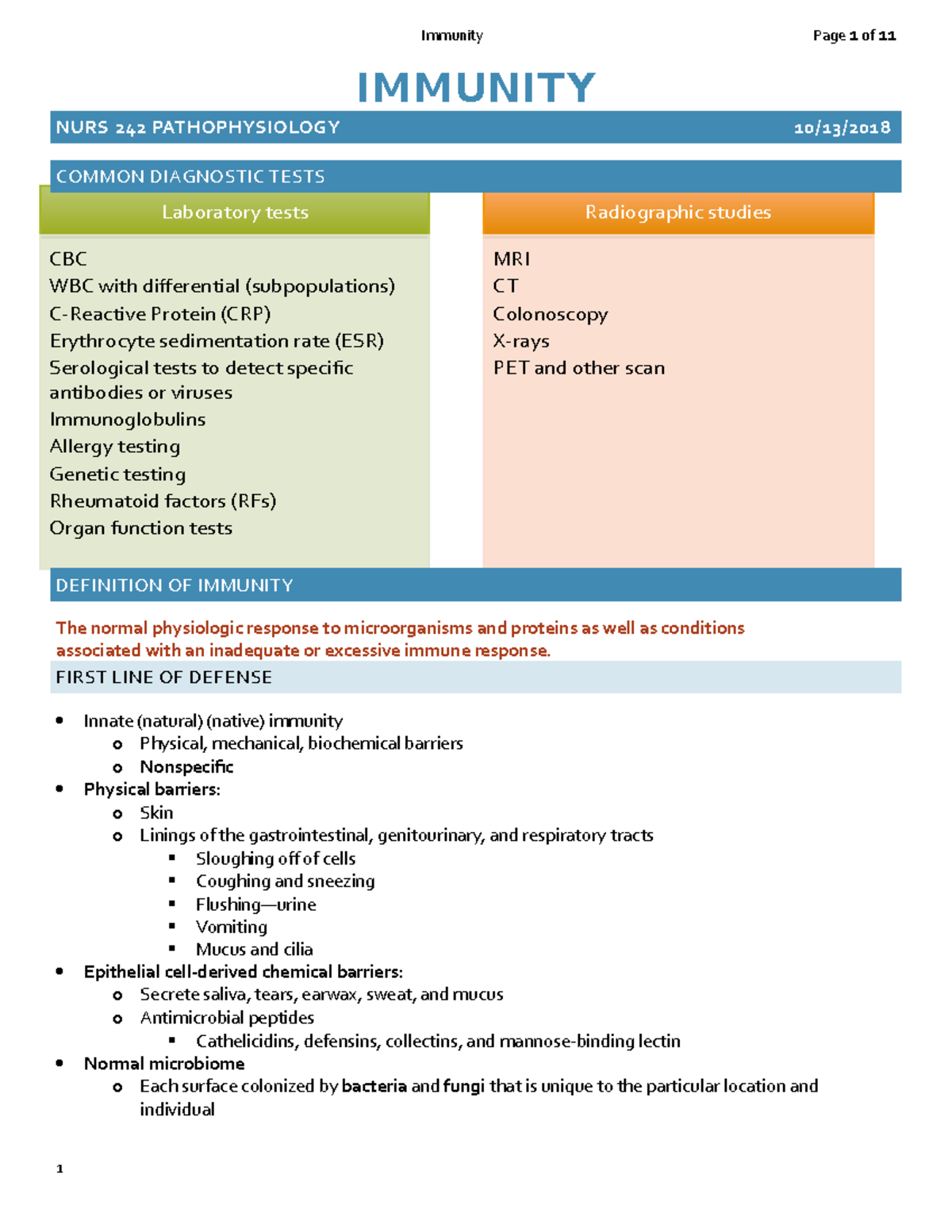 Immunity - Laboratory testsLaboratory tests CBC WBC with differential ...