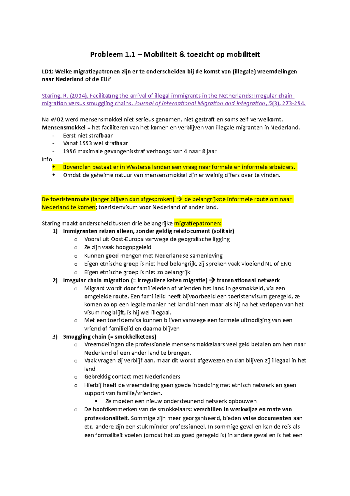 Probleem 1.1 - migratie diversiteit en criminaliteit - Probleem 1 – Mobiliteit & toezicht op ...