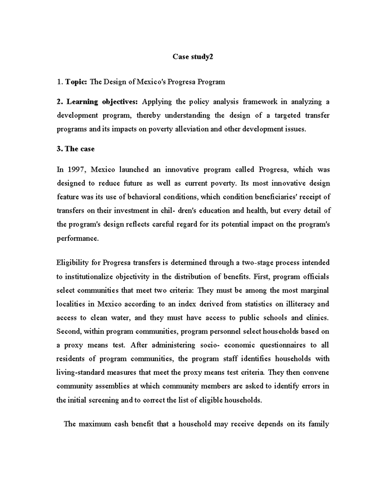 Case study 2-3 - ktptcs - Case study 1. Topic: The Design of Mexico's ...
