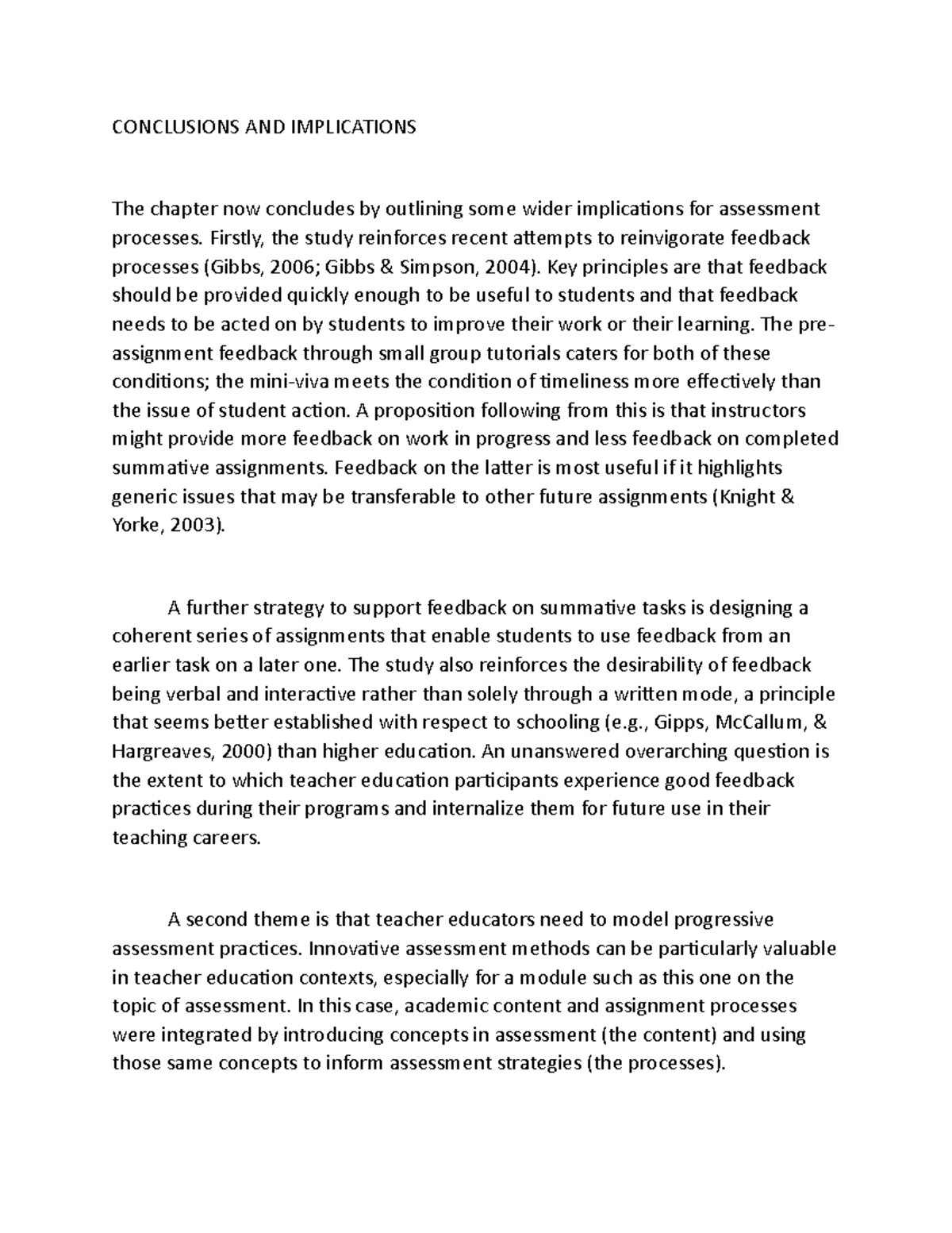 Conclusions AND Implications - CONCLUSIONS AND IMPLICATIONS The chapter ...