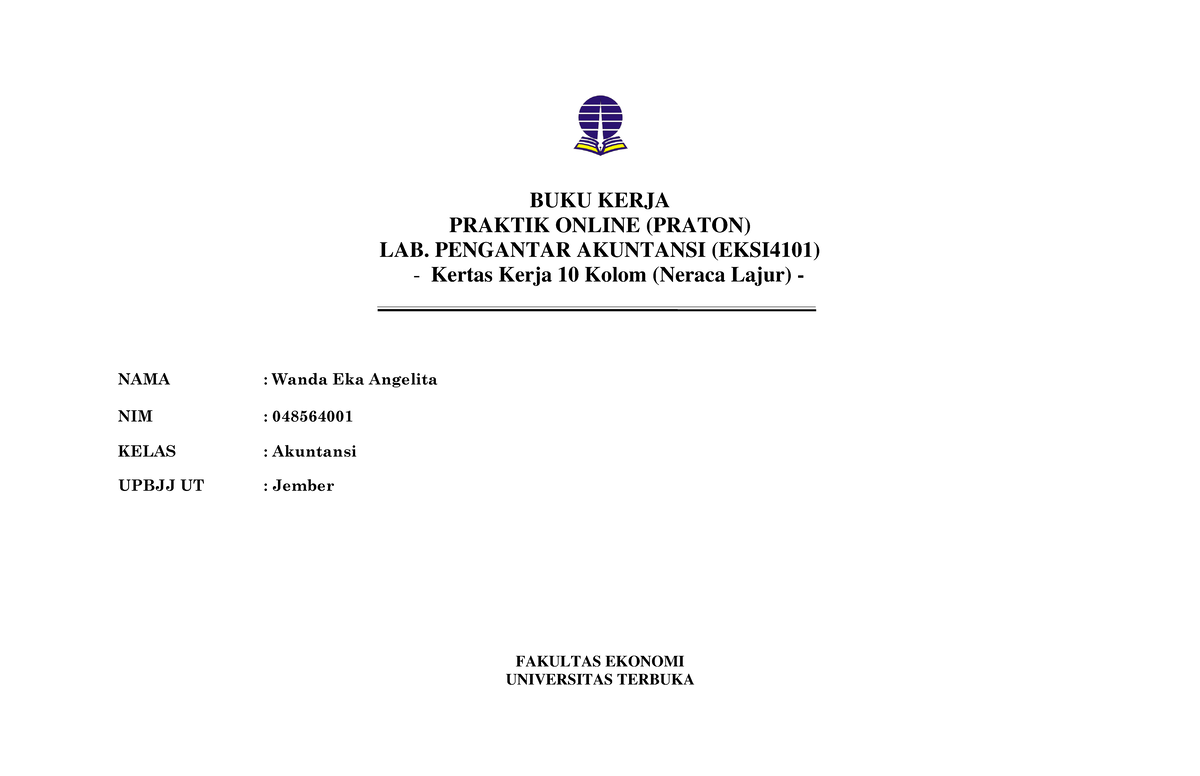 Wanda Eka Neraca Lajur-1 - BUKU KERJA PRAKTIK ONLINE (PRATON) LAB ...