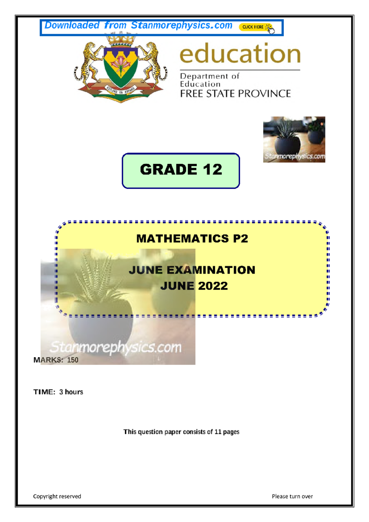 FS Maths Grade 12 June 2022 P2 and Memo - Downloaded from ...