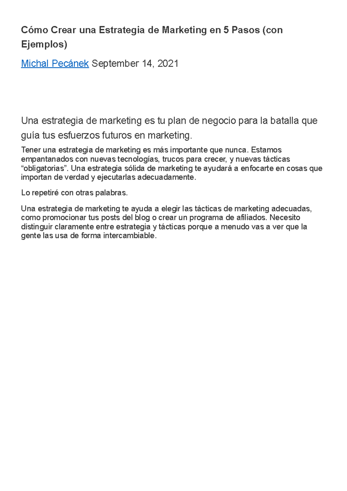 GP2 - Cómo Crear una Estrategia de Marketing en 5 Pasos - Cómo Crear ...