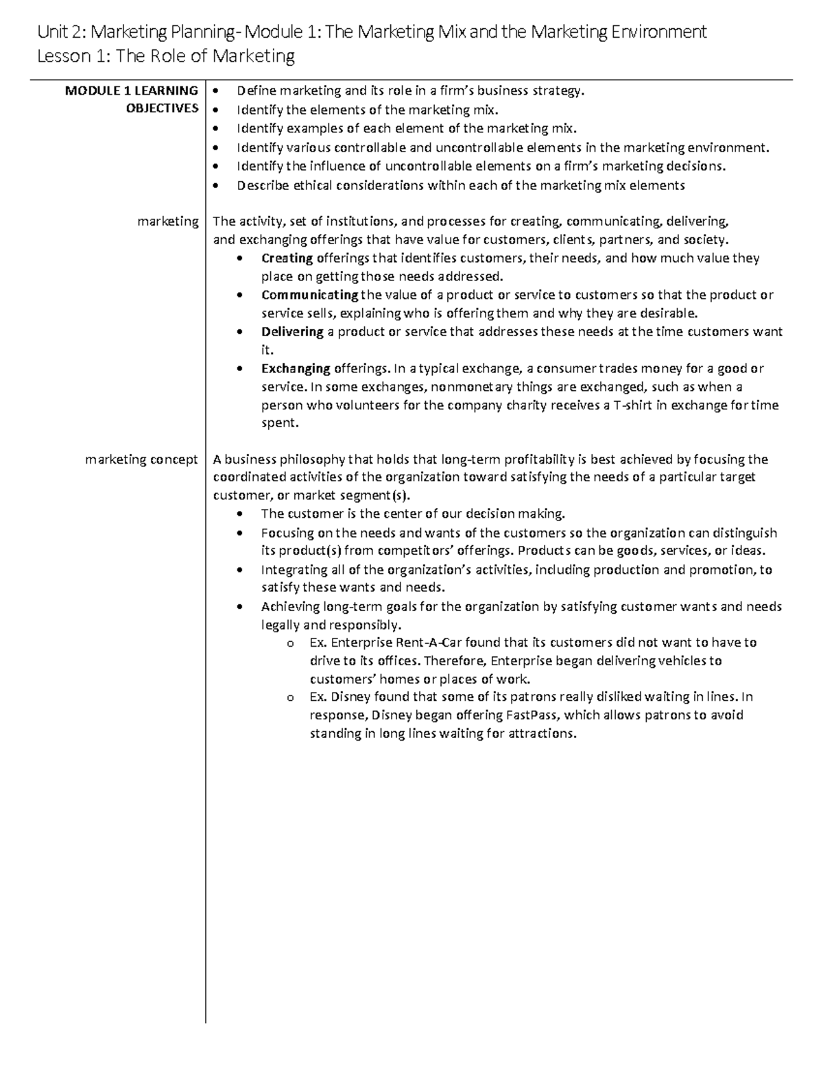 Unit 2 - Module 1 - Lesson 1 - D077 - WGU - Studocu