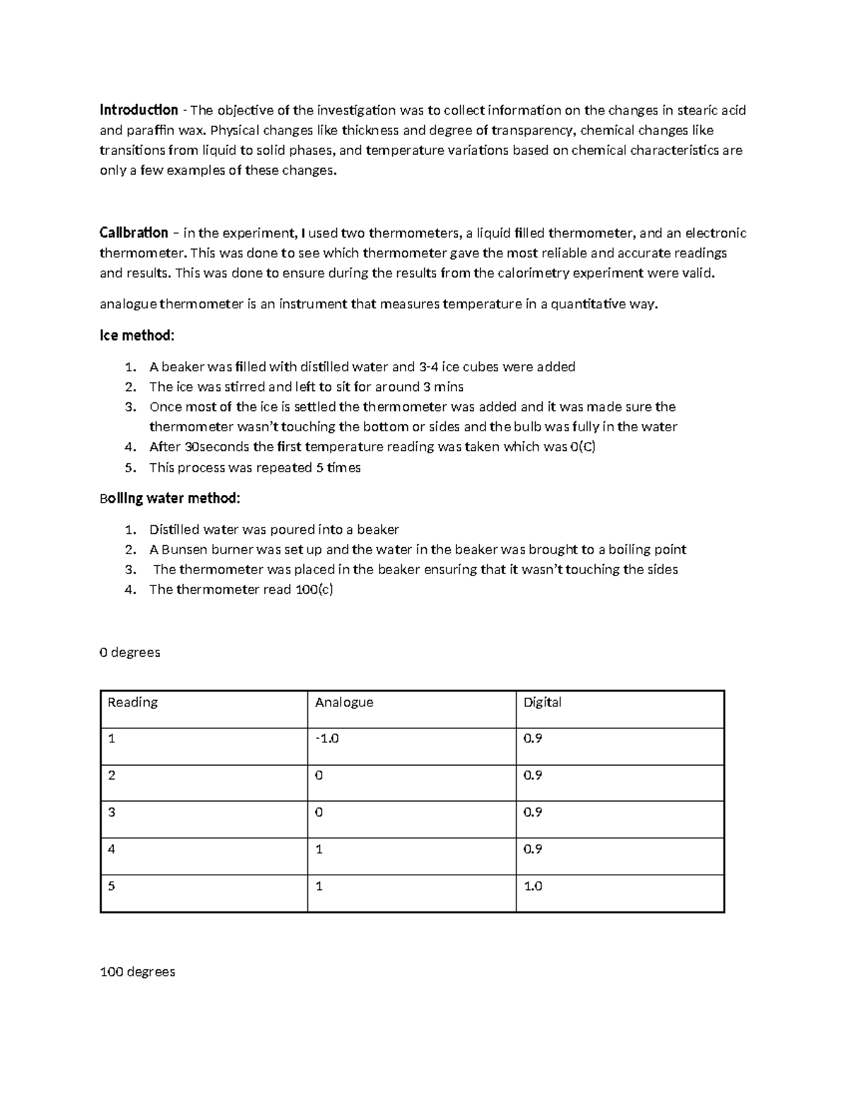 UNIT 2 Physics - Introduction - The objective of the investigation was ...