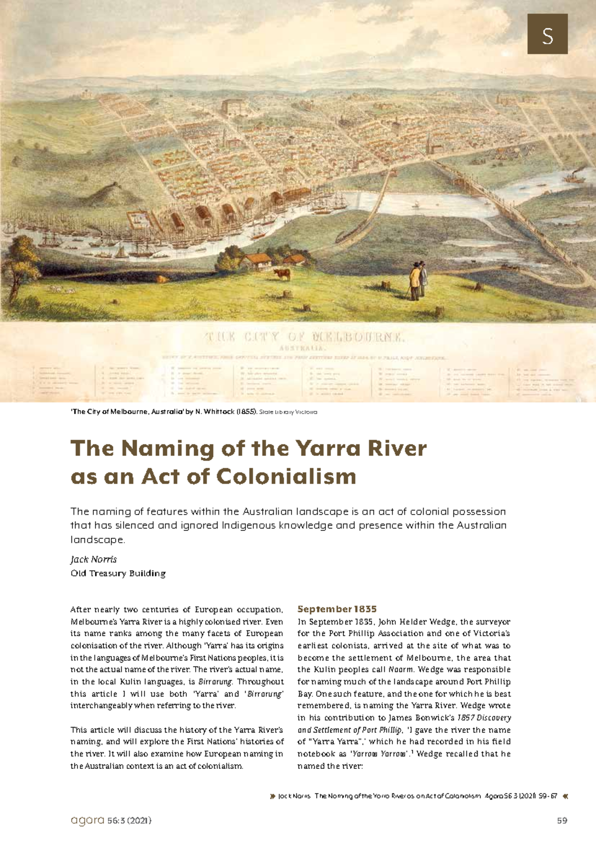 B Norris - good - T agora 56:3 (2021) 59 Jack Norris, 'The Naming of ...
