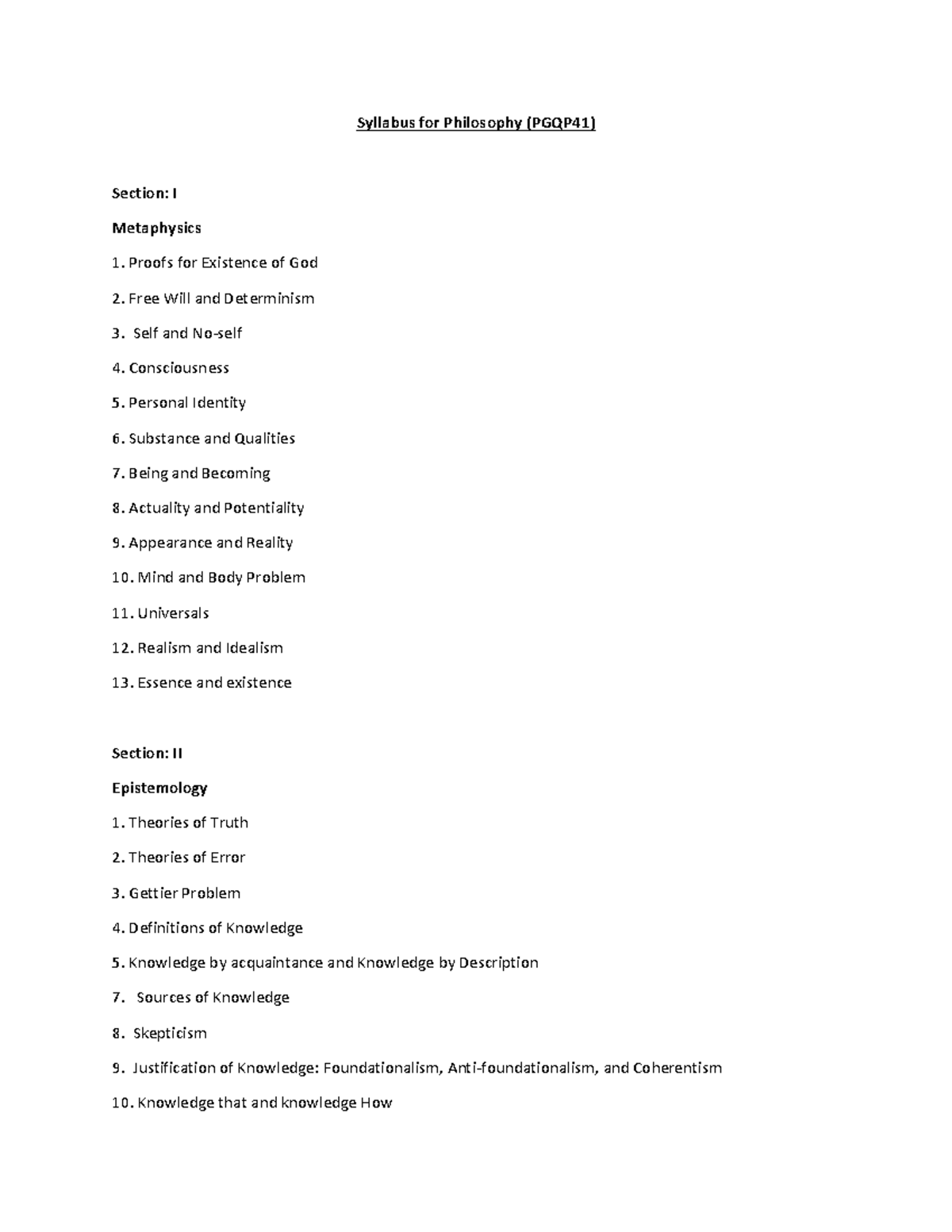 Philosophy - philosophical notes of ge optional - Syllabus for ...
