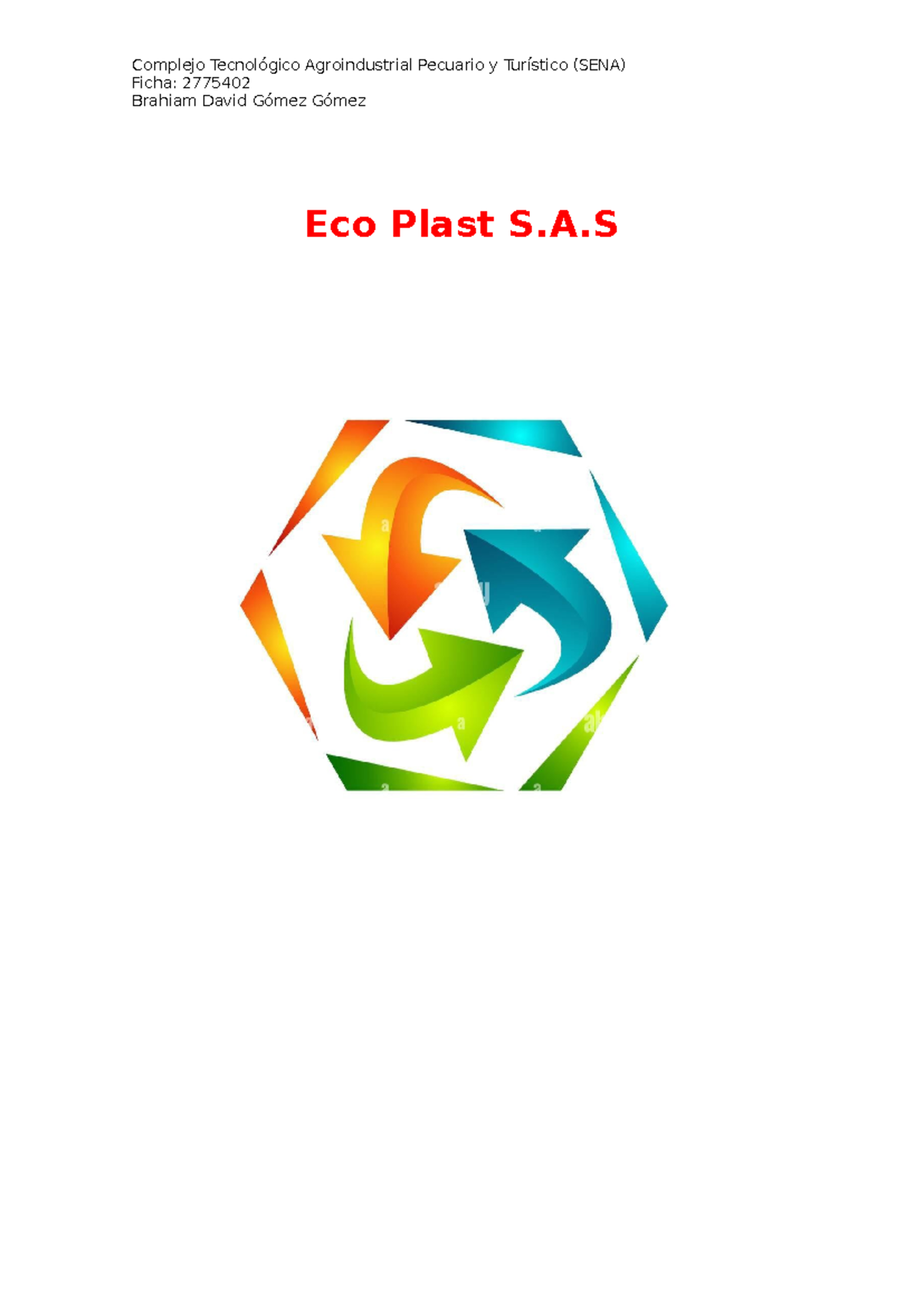 Plan de negocio - Ficha: 2775402 Brahiam David Gómez Gómez Eco Plast S ...