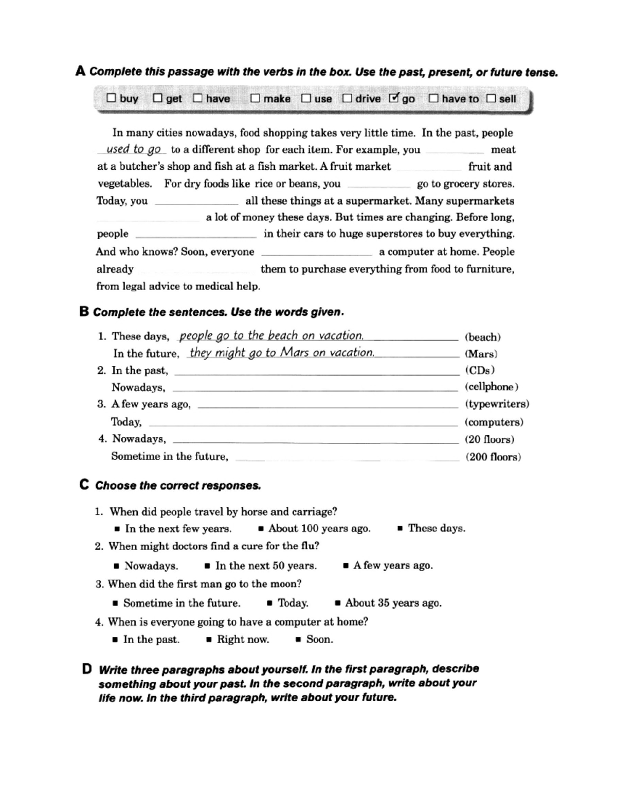 01E Time Contrasts - Guía para realizar y practicar de inglés 4 ...