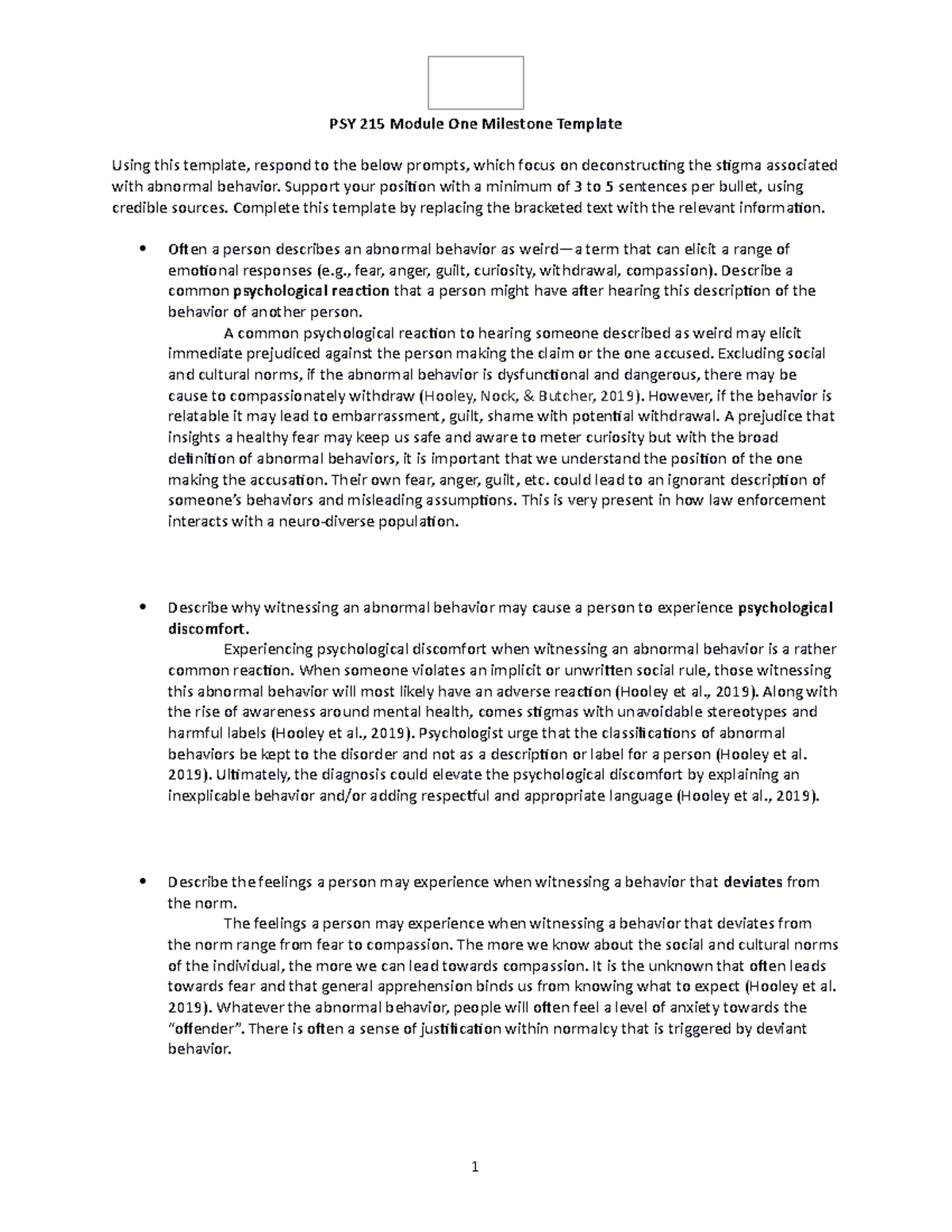 Psy 215 Module One Milestone Template Psy 215 Module One Milestone Template Using This