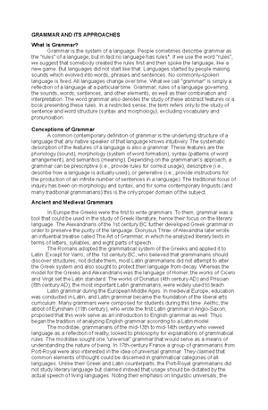 Grammar - How to teach Grammar What is Grammar? Why should we teach ...