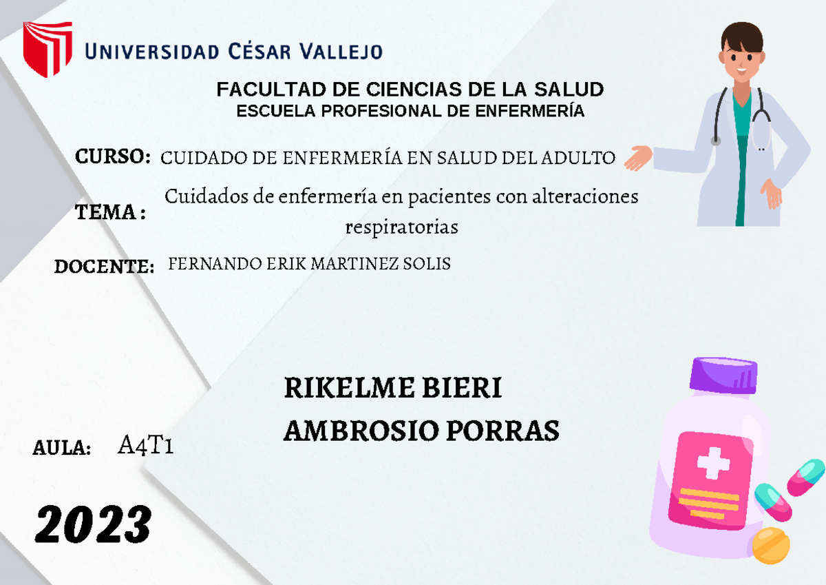 Trabajo Adulto 1 - sadfasdf - FACULTAD DE CIENCIAS DE LA SALUD ESCUELA ...