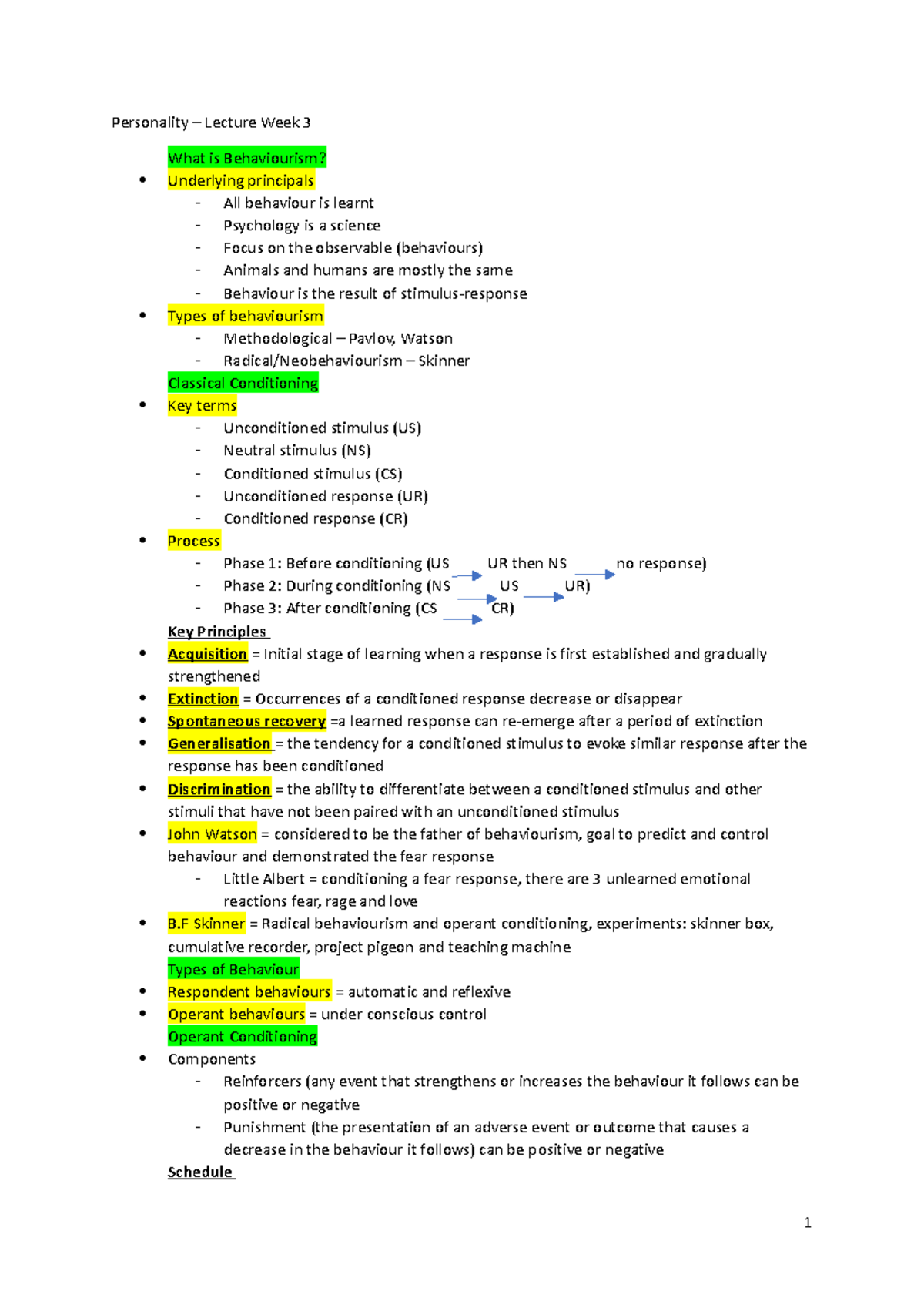 Personality Lecture Week 3 - Personality – Lecture Week 3 What is ...