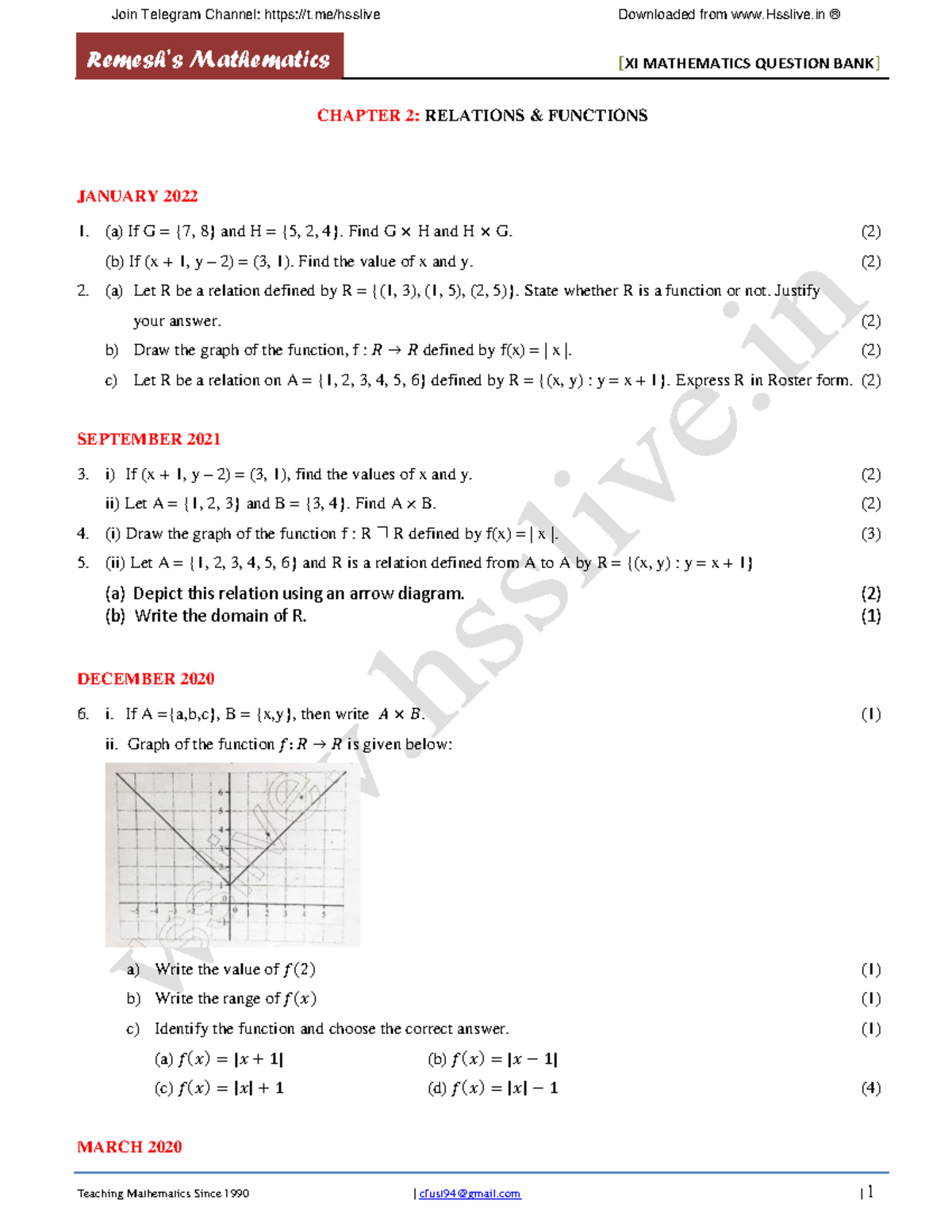 Hsslive-xi-maths-qb-remesh-2. Relations AND Functions - Remesh’s Mathematics [XI MATHEMATICS ...
