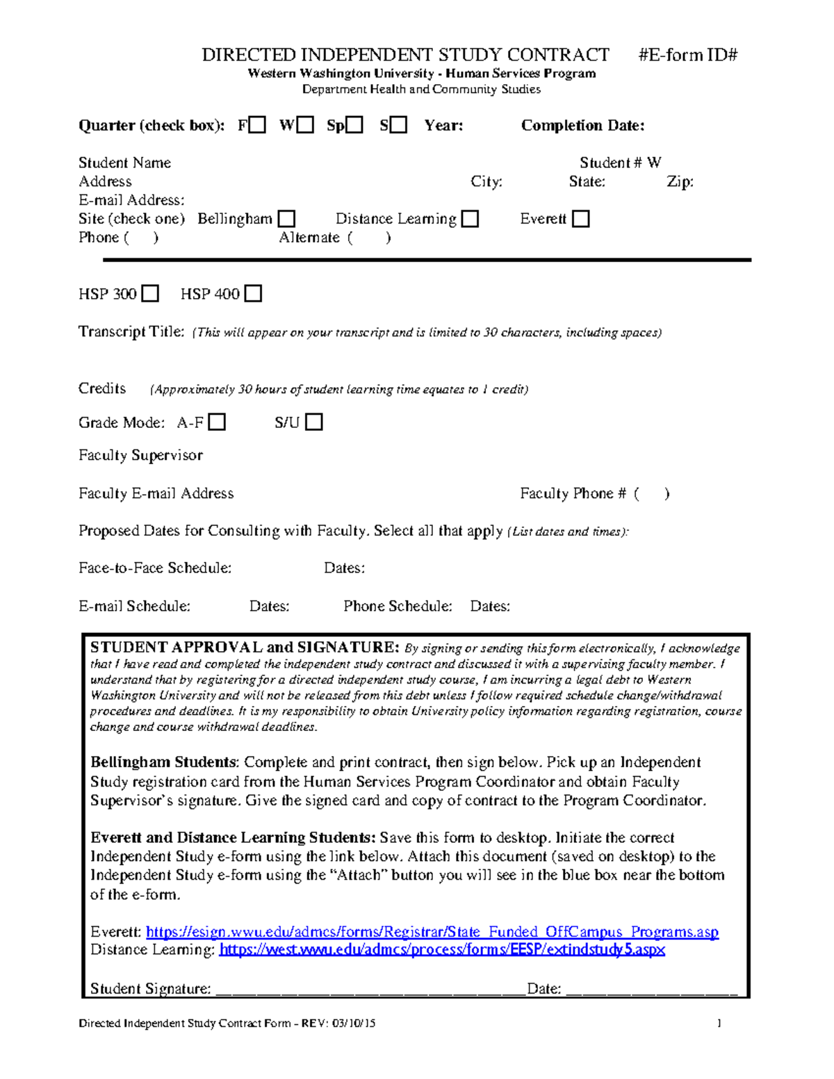 HS-Independent Study - read - DIRECTED INDEPENDENT STUDY CONTRACT #E ...