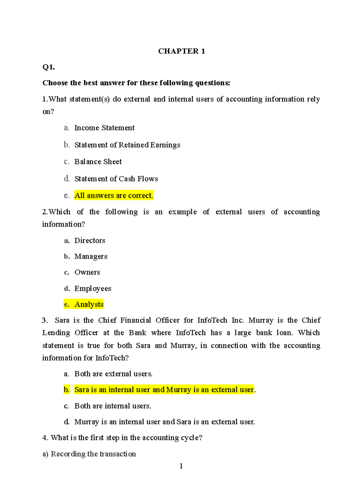 BT-chương-1 - ... - CHAPTER 1 Q1. Choose the best answer for these following questions: 1 - Studocu