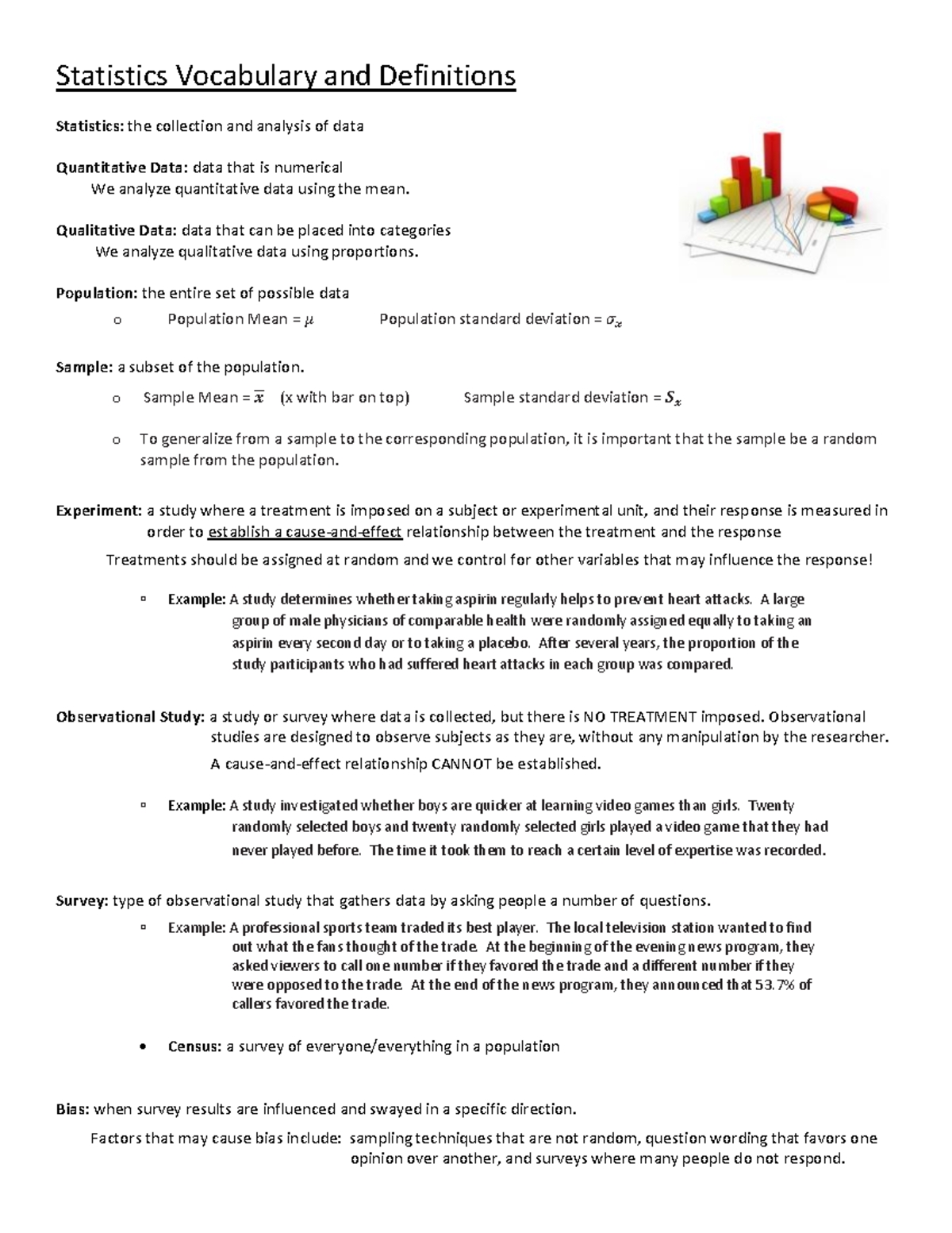 Day152-Stats Vocab HW - Statistics Vocabulary and Definitions ...