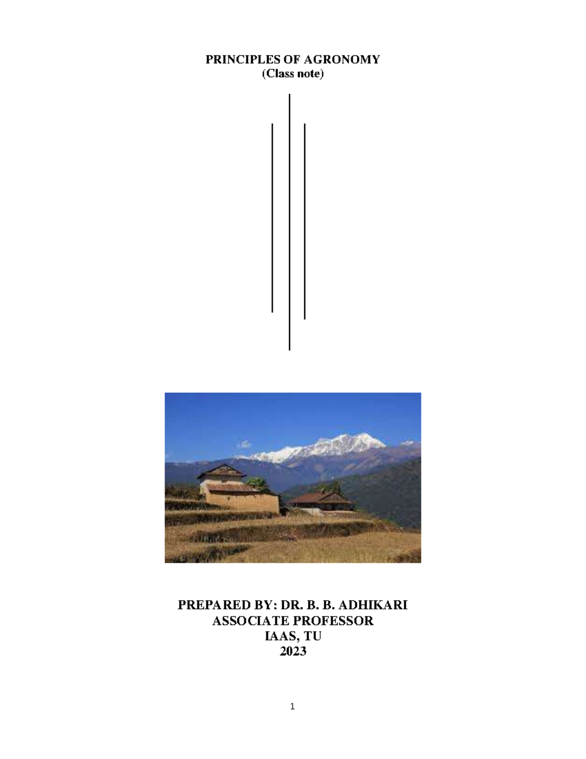 Complete class note of AGR111 023 - PRINCIPLES OF AGRONOMY (Class note ...