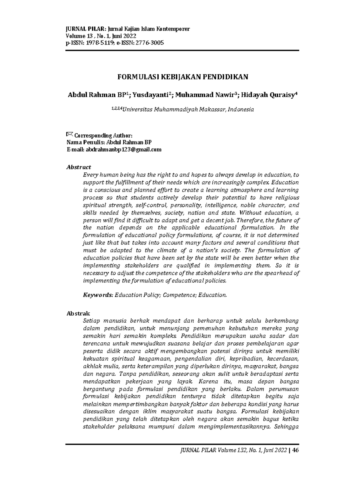 7794 24722 1 PB - Khexfmkoiu - JURNAL PILAR: Jurnal Kajian Islam ...