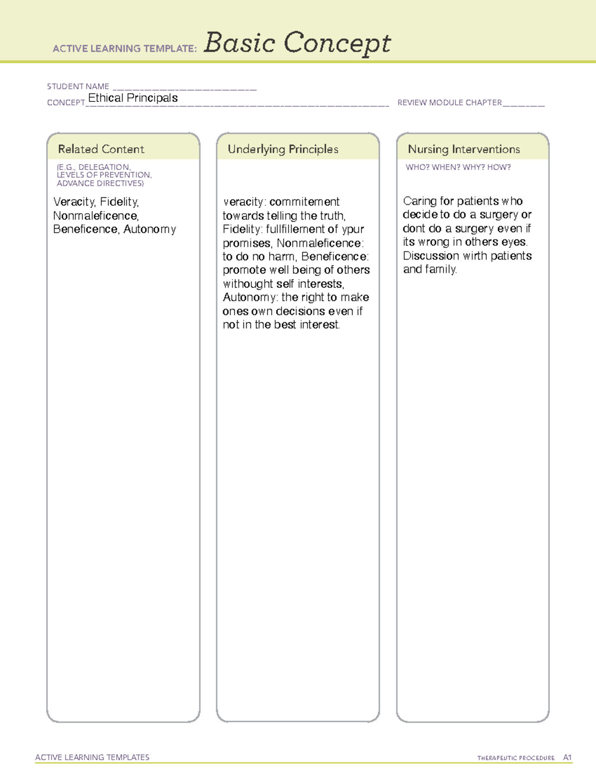 Ati basic concept, ethical principals - SOC 101 - ACTIVE LEARNING ...