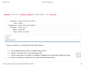 Graded Quiz Unit 6 Attempt review - Started on Saturday, 13 May 2023, 5:19 PM State Finished ...