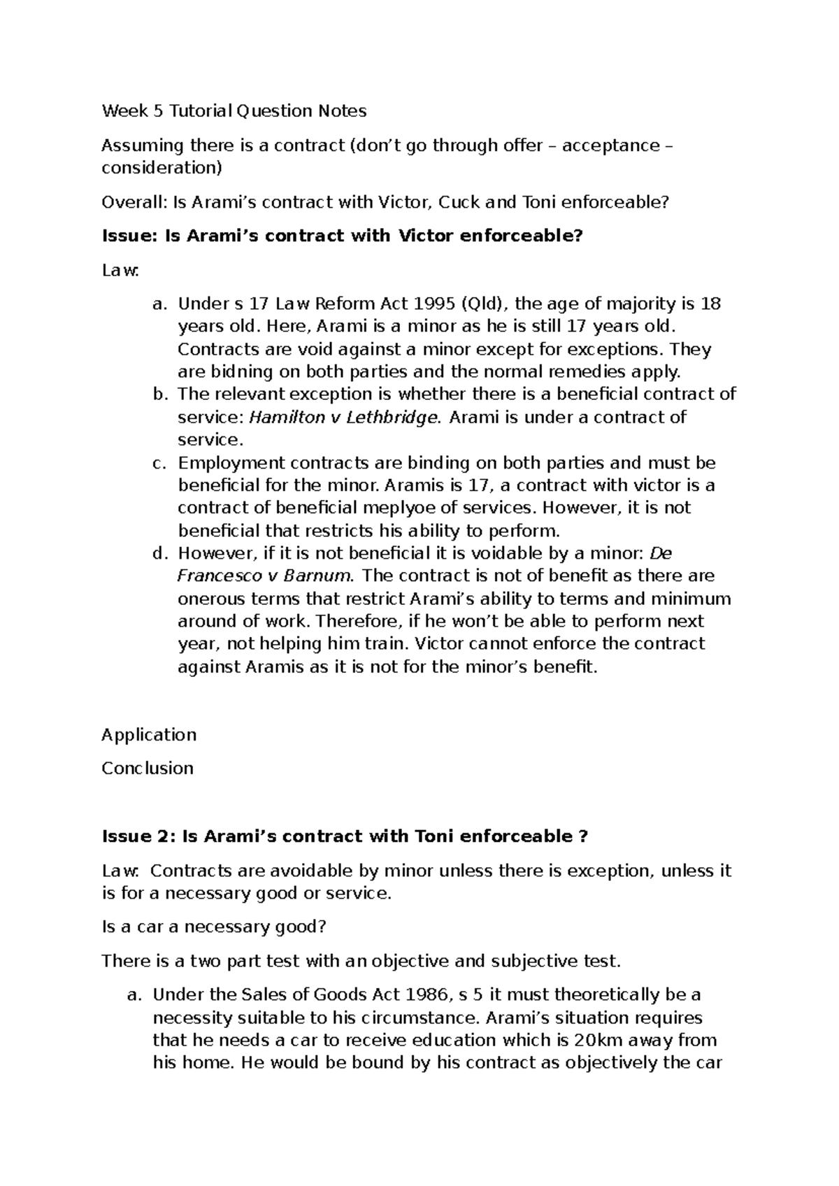 Week 5 Tutorial Question Notes - Week 5 Tutorial Question Notes ...