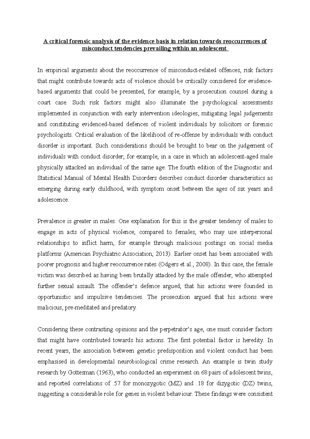 Forensic Essay 2016 - Futher notes - A critical forensic analysis of ...