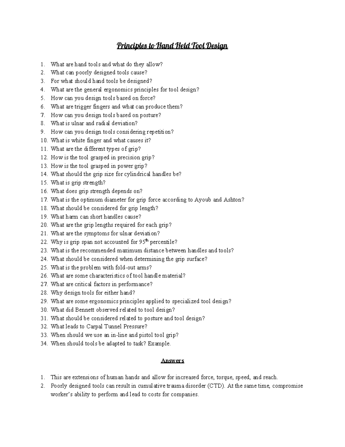 Principles to Hand Held Tool Design - 2. 3. 4. 5. 6. 7. 8. 9. 10. 11 ...