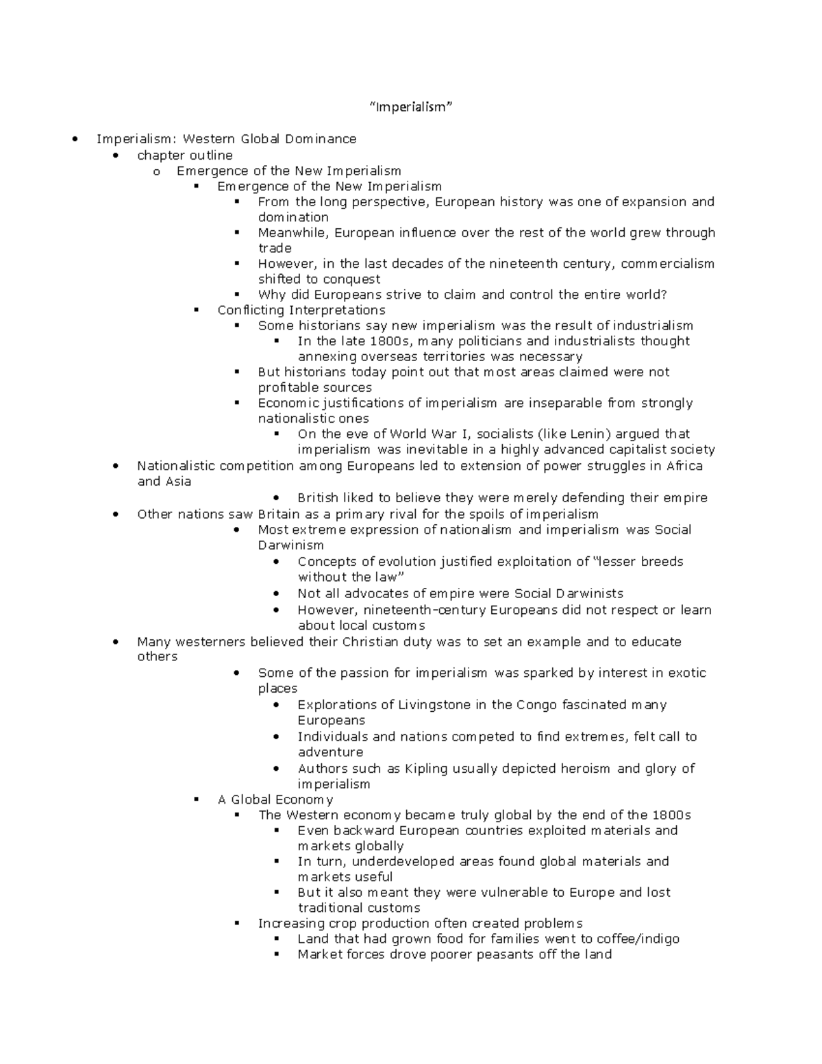 Qj D53v- Notes-Imperialism - “Imperialism” • Imperialism: Western ...