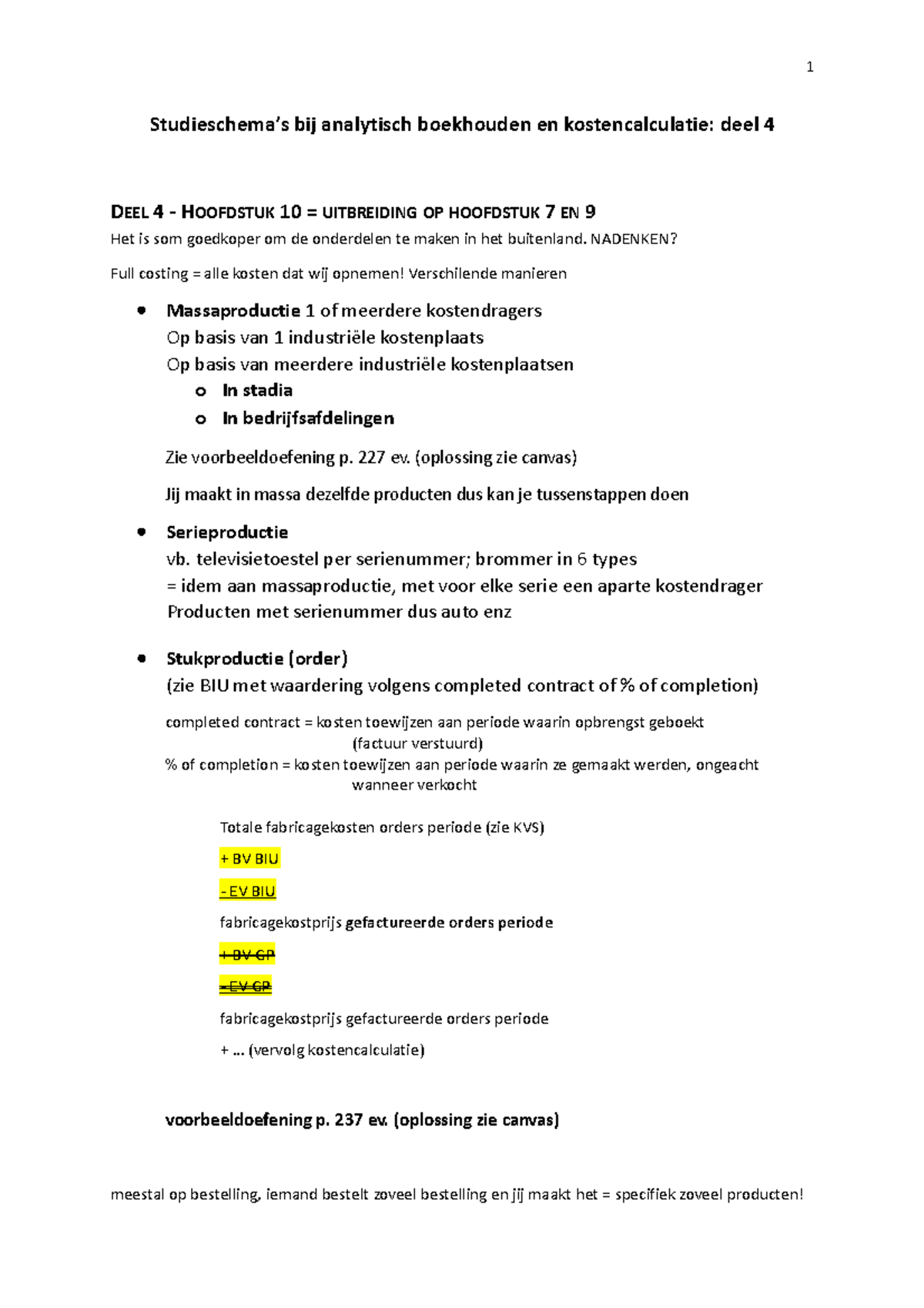 Studieschema deel 4 - schema - Studieschema’s bij analytisch boekhouden ...