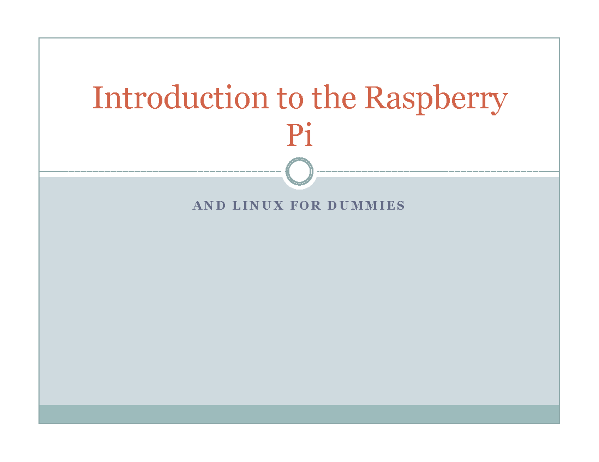 Raspberry Pi - Internet of Things Laboratory - AND LINUX FOR DUMMIES ...
