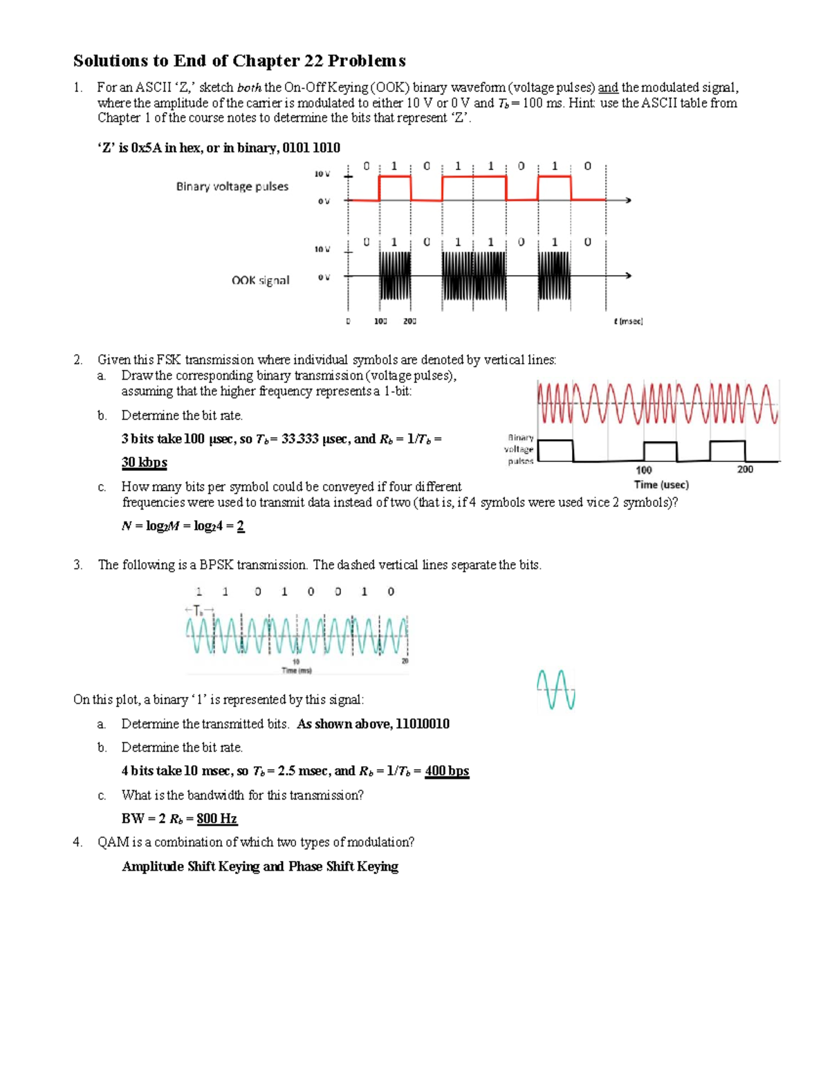Chapter-22- Solutions - Solutions to End of Chapter 22 Problems For an ASCII ‘Z,’ sketch both ...