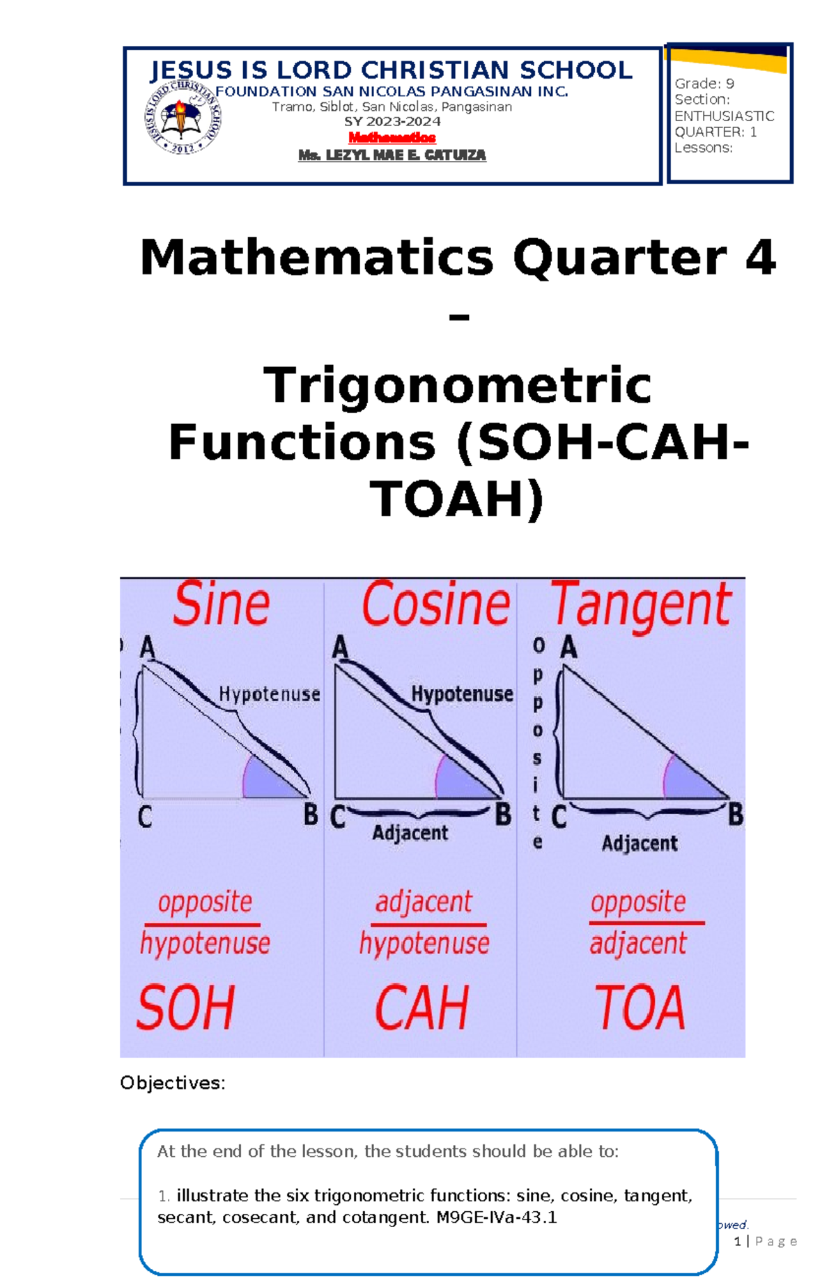 Math9 Q4 - Copy - LEARNING MODULE - Mathematics Quarter 4 ...