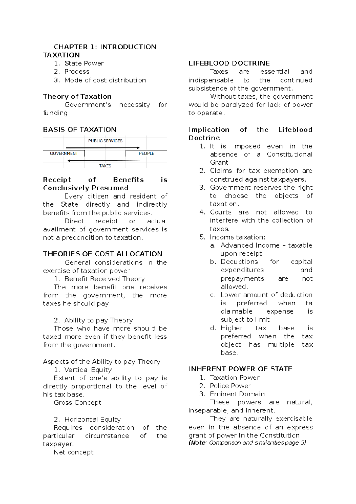 TAX Chapter 1 - Summary Income Taxation - CHAPTER 1: INTRODUCTION ...