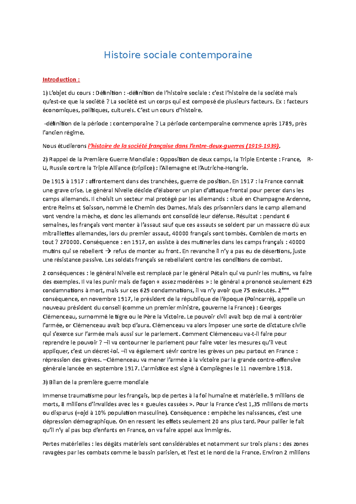 Histoire sociale contemporaine - Histoire sociale contemporaine ...