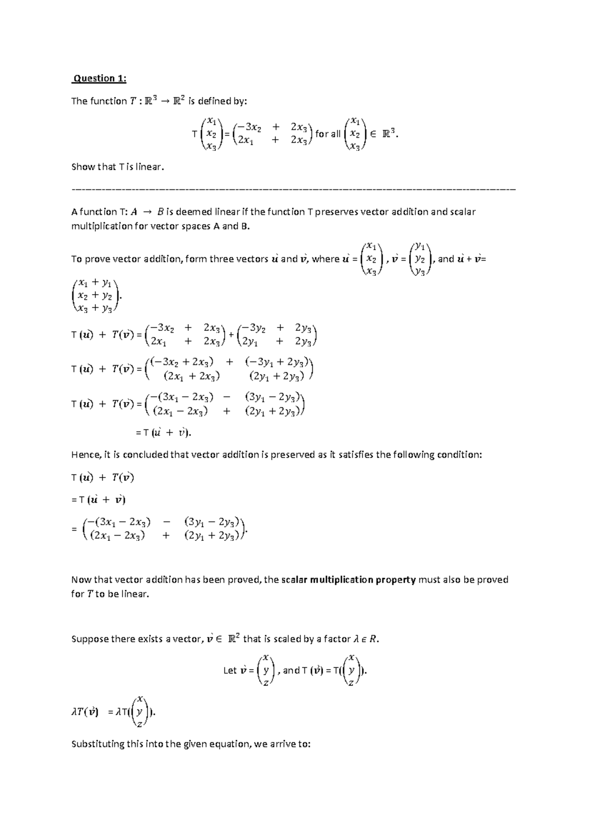 Math1231 Assignment - Question 1: The function! : "! # ""$is defined by: T % & - Studocu